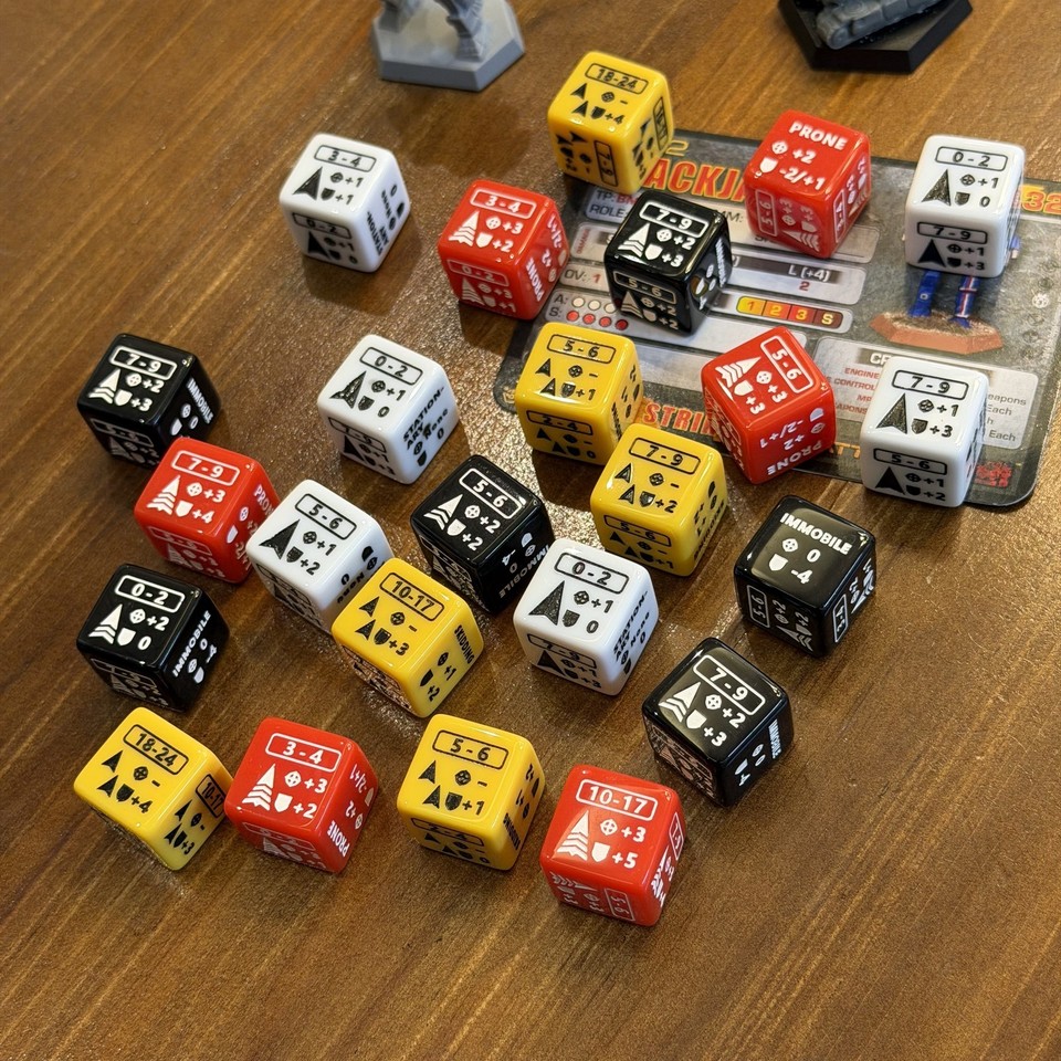 24 PCS Battletech Stats Modifier Dice Full Dice Bundle: Movement Heat ...