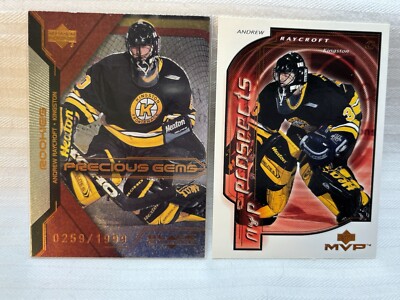 2000-01 Upper Deck Black Diamond /1999 Andrew Raycroft #71 Rookie RC ...