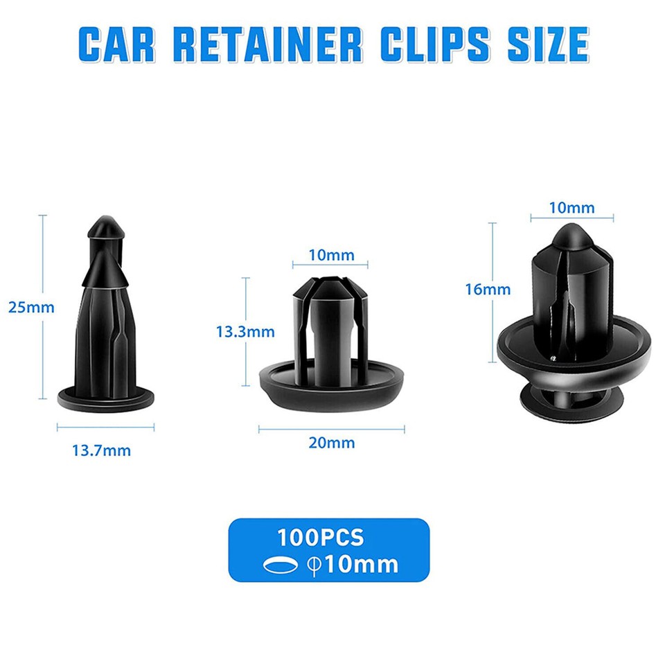 Fender Clips Automotive Plastic Rivets 500 Pcs Bumper Clip Set - Honda ...