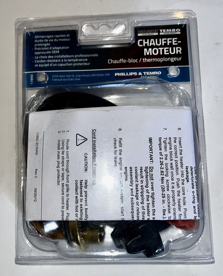 Phillips & Temro 17890 Engine Heater Freeze Plug/Immersion Block Heater ...