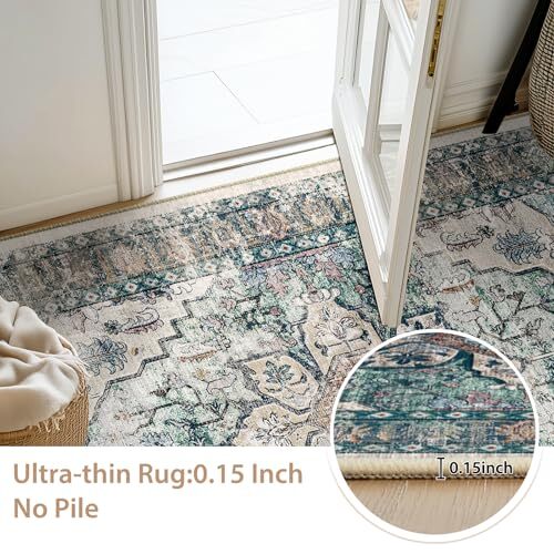 2x6 Runner Rugs 2 x 6 Washable Rug Runner No Pile 2' x 6' (Rectangular ...