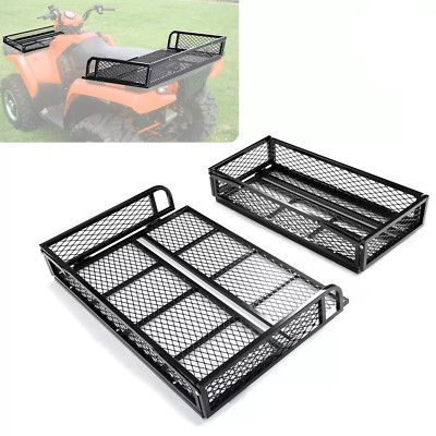 Universal For ATV Front&Rear Drop Cargo Basket Rack Storage Carrier ...