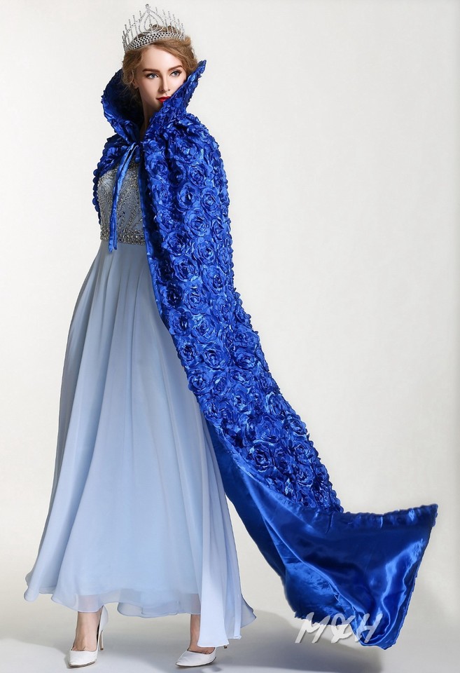 Rose Silken Cloth Satin Cloak Wedding Long Cape 71" Wicca Robe Cosplay ...