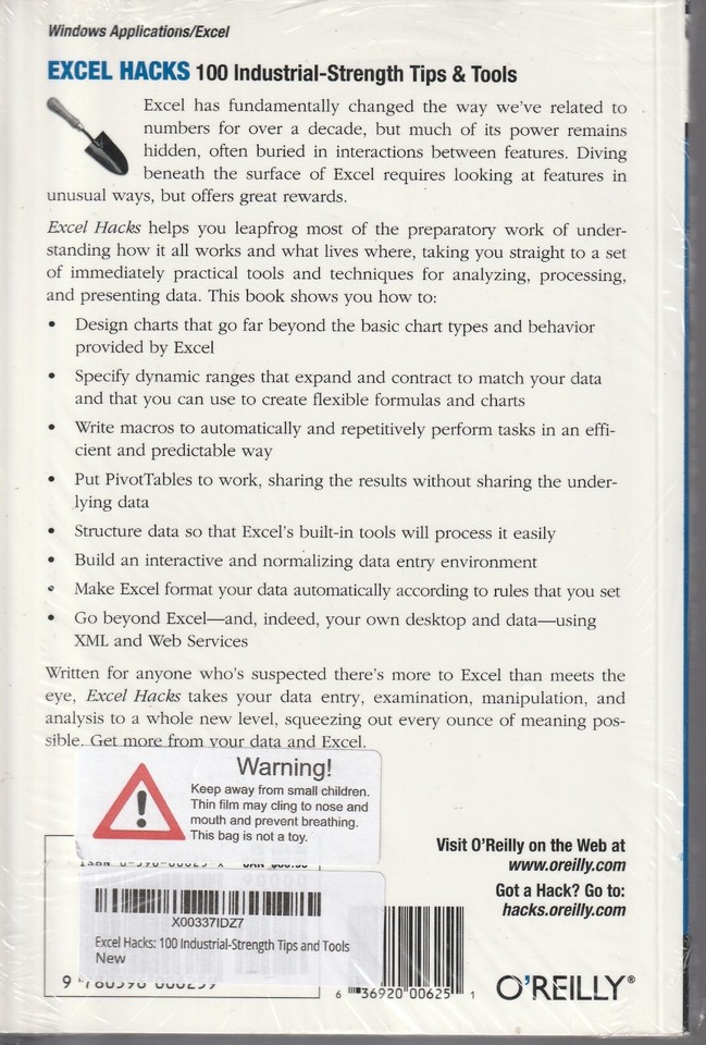 Excel Hacks 100 Industrial-Strength Tips & Tools Windows Excel ...