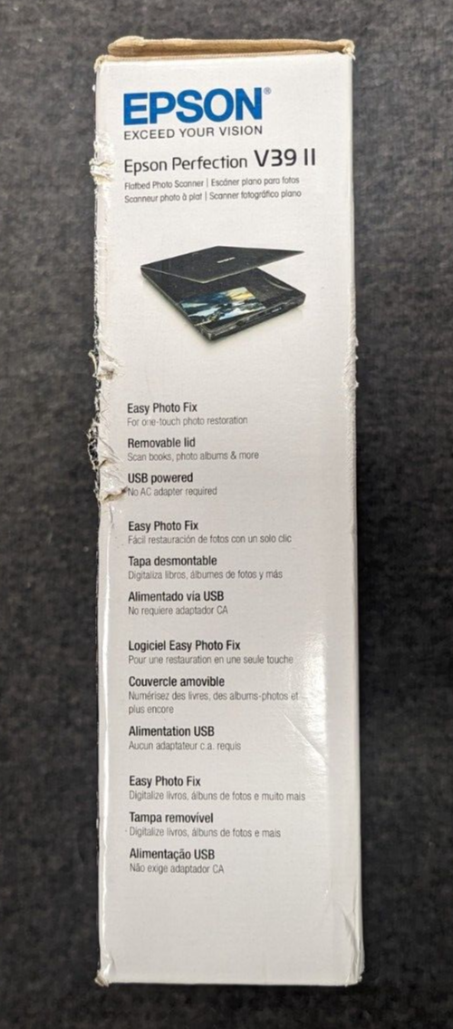 EPSON Perfection V39 II Compact Flatbed Photo Scanner B11B268201 Black ...