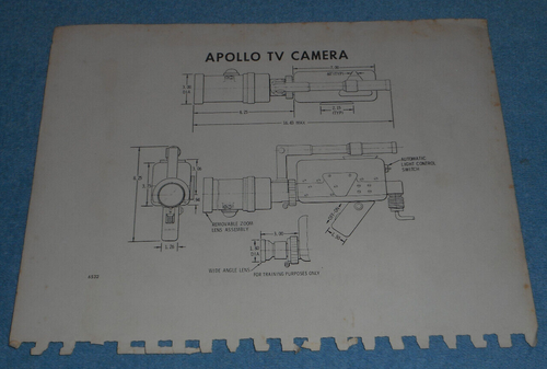 NASA Training Document LOOSE Page - Apollo TV Camera Diagram Locations On Module | eBay