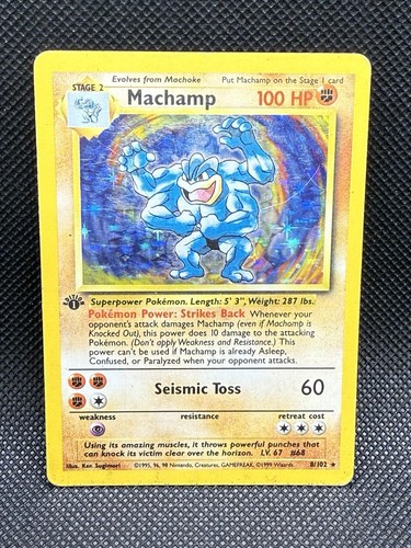 Vintage Pokemon TCG WOTC - Machamp 8/102 Holo 1st Edition - HP (#6) | eBay