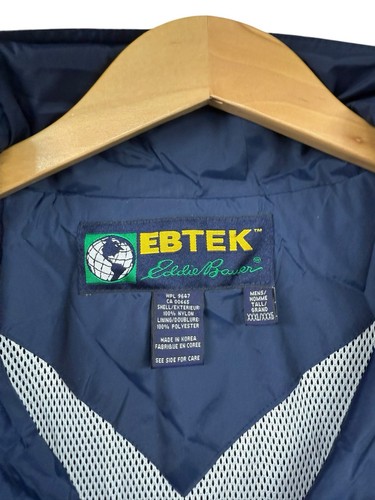 Eddie Bauer EBTEK Men’s Hooded Full Zip Navy Windbreaker Packable Sac ...