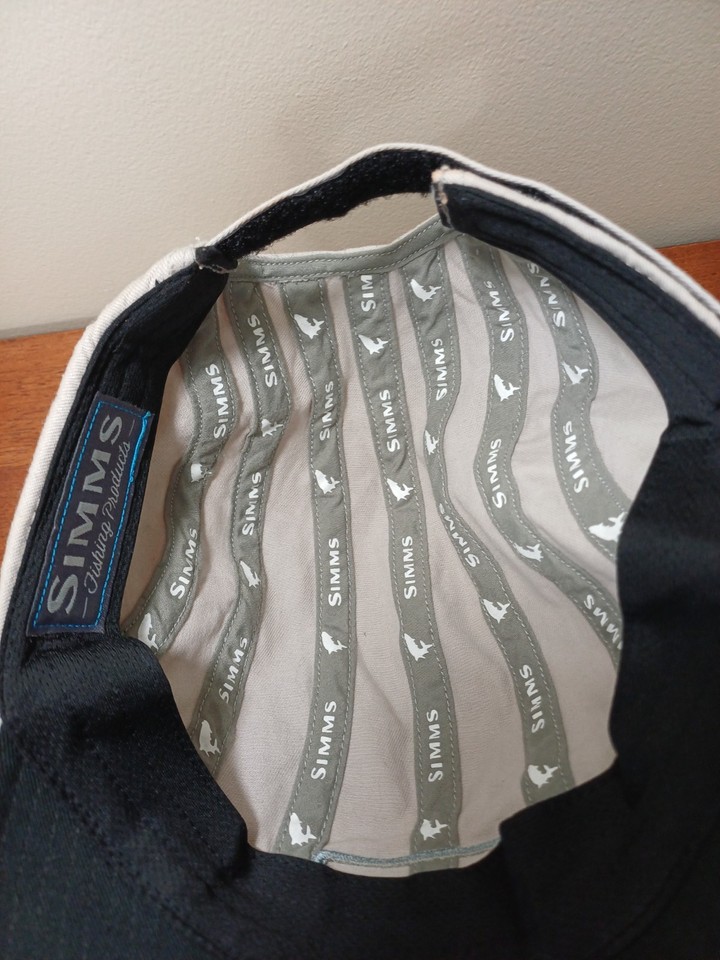 Simms Hat Mens Gray Cotton Snap Back Fish Cap Outdoor Hiking EUC | eBay