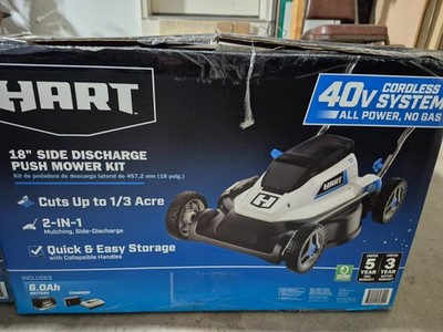 HART 40-Volt Cordless 18-inch Push Mower TOOL ONLY No Battery and ...