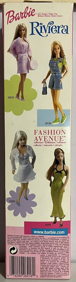 Barbie Riviera Fashion Doll #26218 Mattel 1999 Striped Dress NEW In Box ...