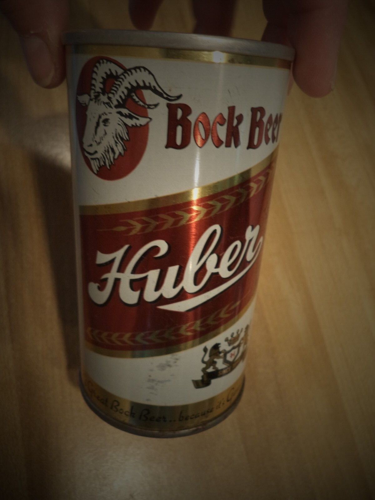 HUBER BOCK BEER 12 OZ STRAIGHT EDGE STEEL CAN JOS. HUBER BREWING CO ...