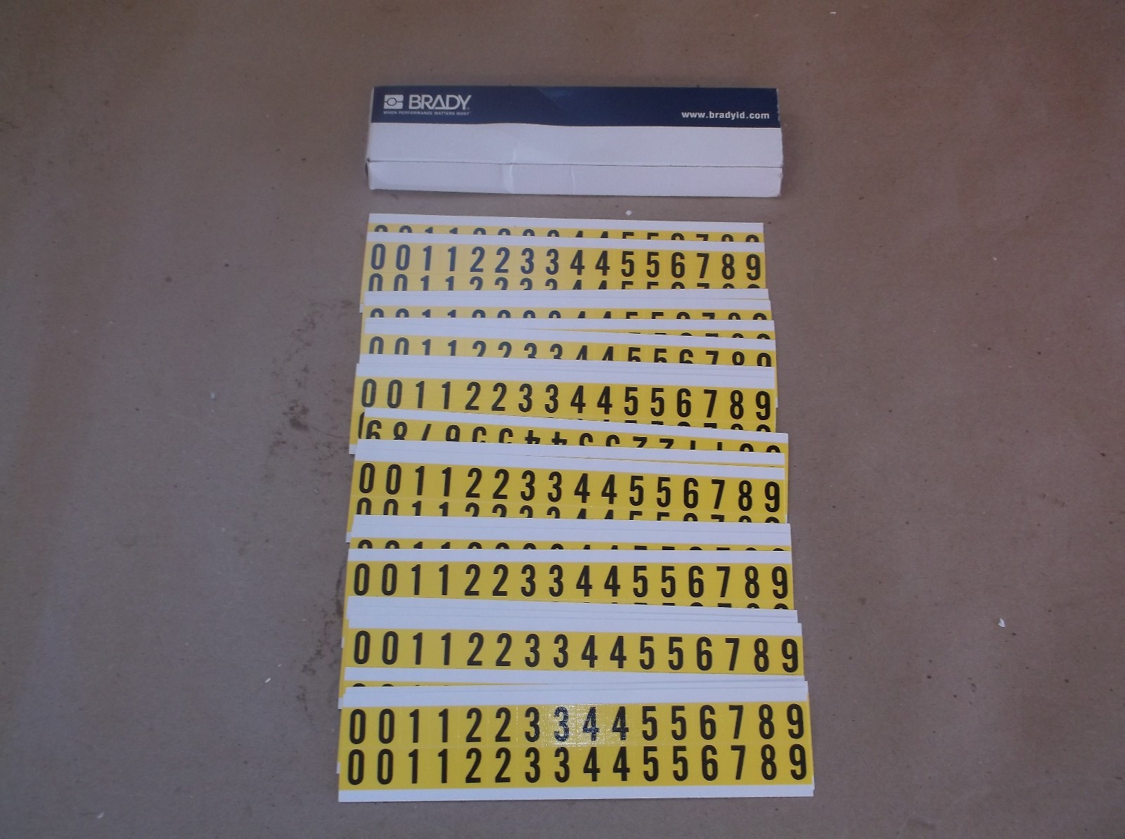 LOT OF 21 BRADY 3420-# KIT Numbers Label Kit, 0 Thru 9, (C67T) | eBay