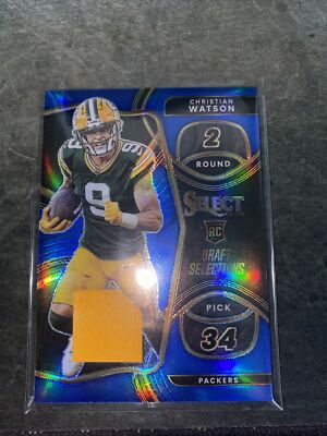 2022 NFL Select Christian Watson patch card Draft Selections 27/35 | eBay