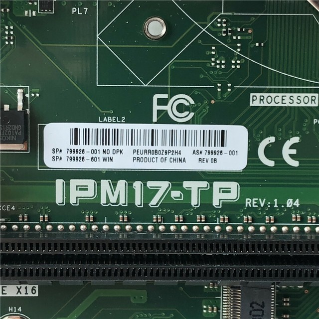 HP Thimphu Ipm17-tp Motherboard Intel Z170 LGA 1151 Ddr4 799926-001 ...