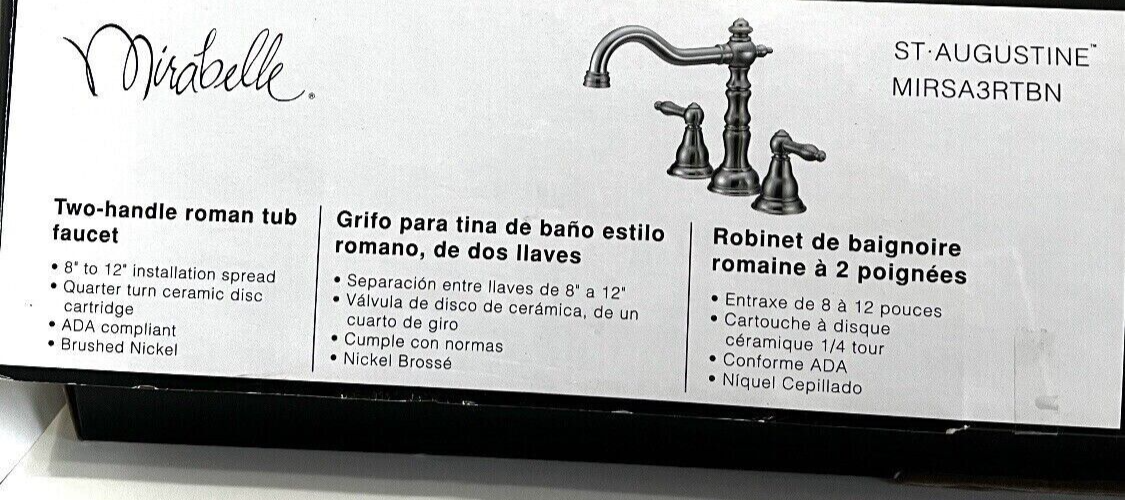 Mirabelle MIRSA3RTBN St. Augustine Deck Mounted Roman Tub Faucet ...