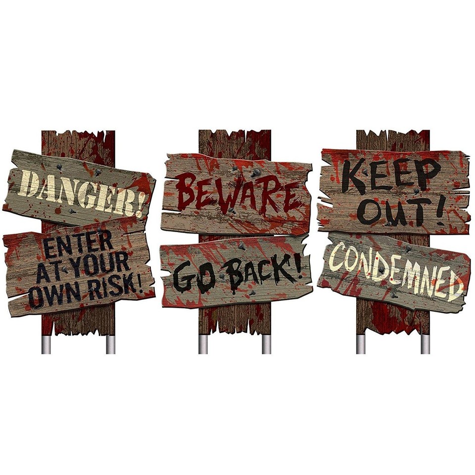 Zombie Haunted Cemetery Sidewalk Signs Halloween Props Horror Prop ...