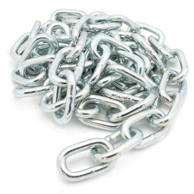 2M x 8MM LINK CHAIN Galvanised Steel Heavy Duty Thick Industrial ...
