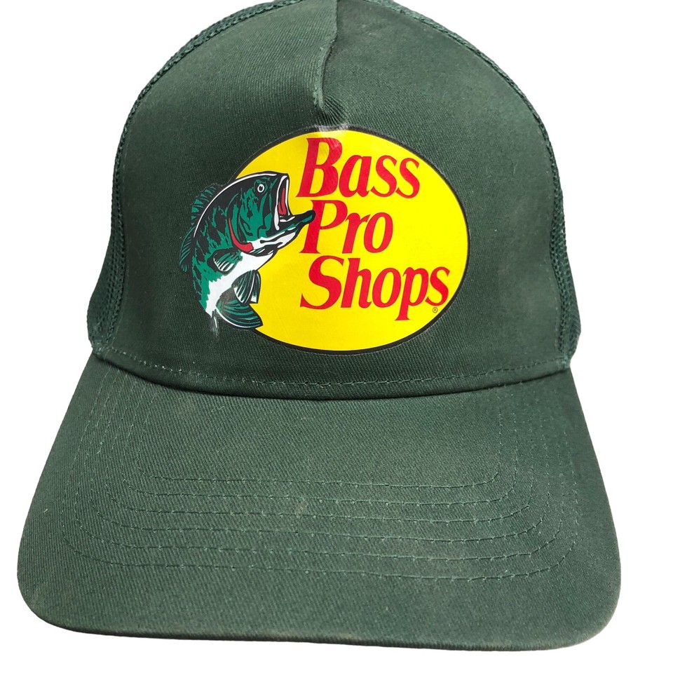Bass Pro Shops Hat Outdoor Fishing Green Trucker Mesh Cap Adjustable ...