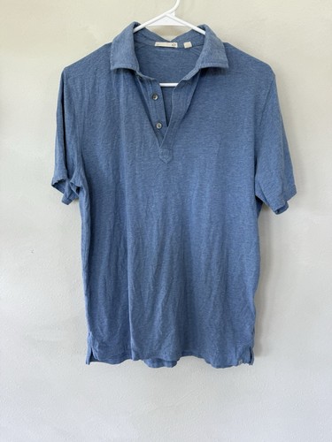 Tasc Performance Polo Shirt Mens Medium Blue Stretch Bamboo Golf Preppy ...