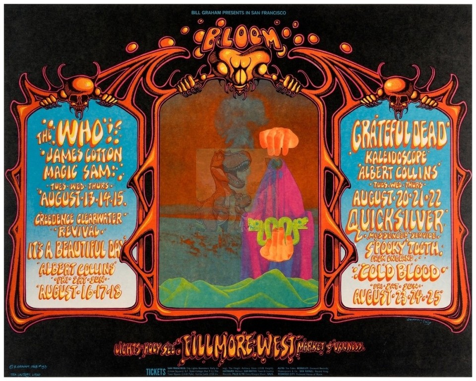 Grateful Dead The Who 1968 : Concert Tour Repro Poster Up To 30" | eBay UK