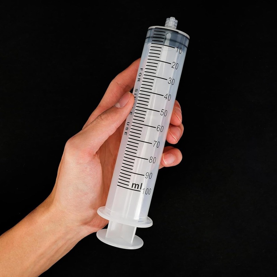 2pcs 100ml Large Plastic Syringe with 2pcs 47in Handy Plastic Tubing ...