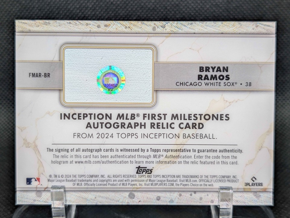 2024 Topps Inception BRYAN RAMOS First Milestones /10 Rookie Relic RC ...