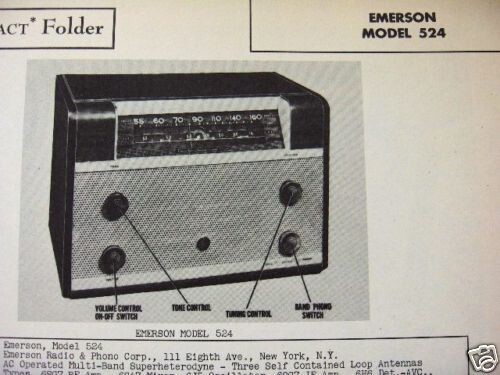 EMERSON 524 RADIO PHOTOFACT | eBay
