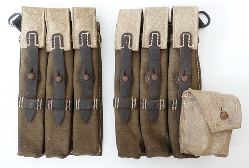 GERMAN ARMY WW2 WWII REPRO 9mm ammo pouches for 6 mags AGED inv #A25 | eBay