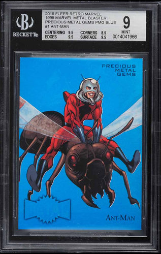 2015 Marvel Fleer Retro Ant-Man Precious Metal Gems Blue PMG /50 BGS 9 ...
