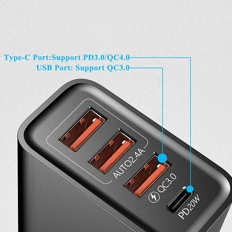 New Fast Charging US Standard Euro Standard Charger 3USB Type C Mobile ...