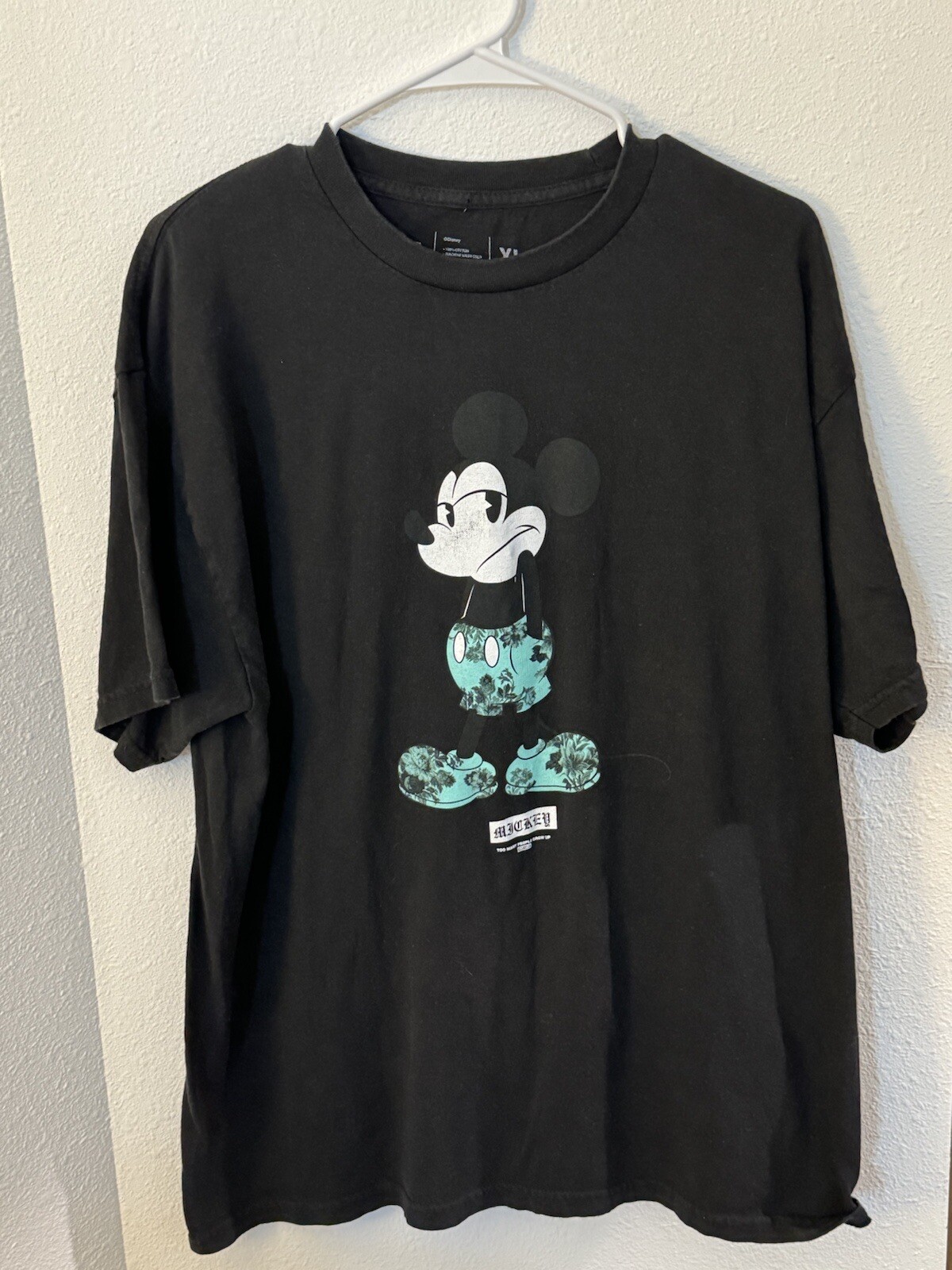 Neff x Disney Mickey Mouse Shrug Life Logo Black T-Sh… - Gem