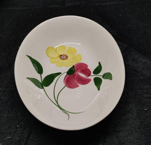 BLUE RIDGE POTTERY CHLOE OVAL VEGETABLE BOWL MID CENTURY YELLOW & PINK ...