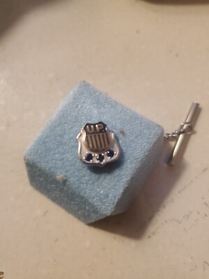 UP UNION PACIFIC 10K Emblem 3 Sapphires Tie Bar Lapel Pin Service Award ...
