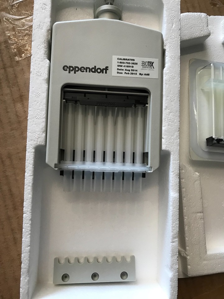 Eppendorf 8 Channel Pipette w/8 100 ul Cartridges, used | eBay