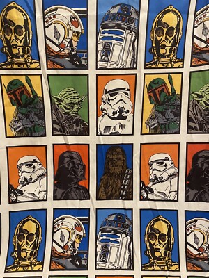 Vintage STAR WARS Twin Size Sheet Featuring Vader Yoda Chewy Comic Book ...