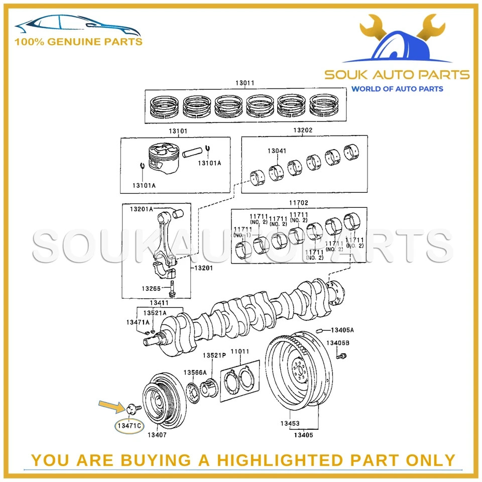 90119-18002 Genuine Toyota CRANK DAMPER PULLEY BOLT & WASHER 2JZ-GTE ...