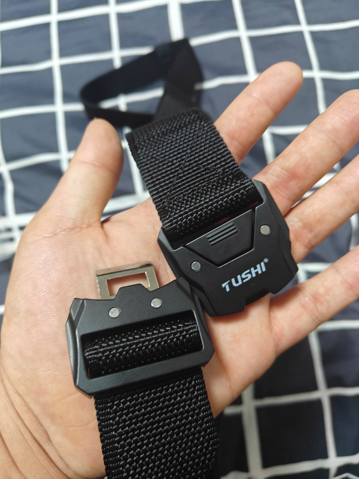 TUSHI black new men's tactical buckle nylon waist belt work canvas | eBay