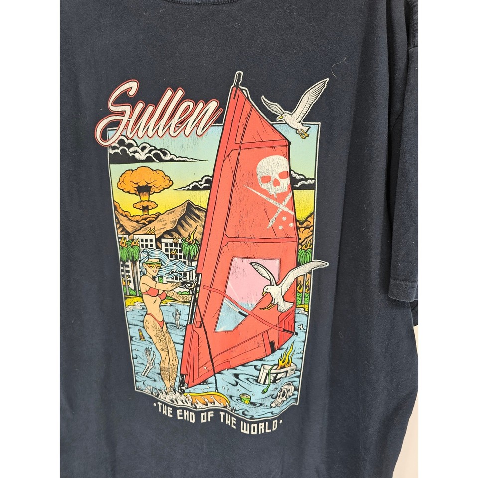 Sullen Art Co Mens Sz XXL Short Sleeve T Shirt Pinup Girl Sailing Blue ...