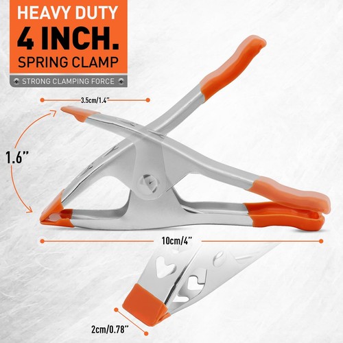 10-Piece 4" inch Spring Clamp, Spring Metal Spring Clamps, 1.5"-inch ...