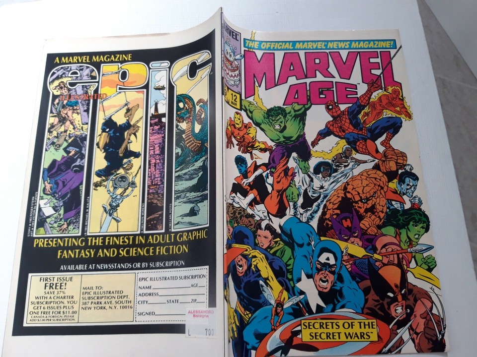 MARVEL AGE # 12 Mike Zeck Costume Nero Spider Man MARVEL COMICS USA ...