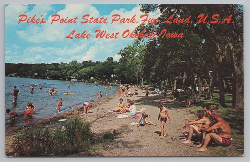 Lake West Okoboji Iowa~Pike's Point State Park Beach~Folks Swim~Kids ...
