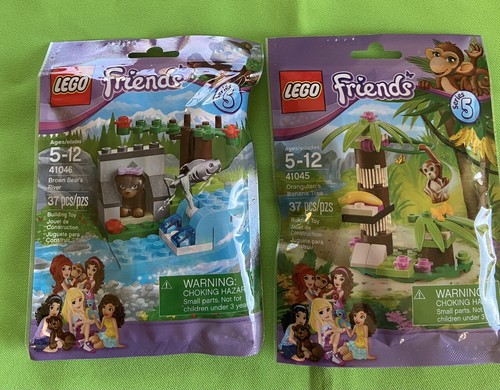 LEGO Friends Lot Of 2 Animals Brown Bear’s River Orangutan’s Banana ...