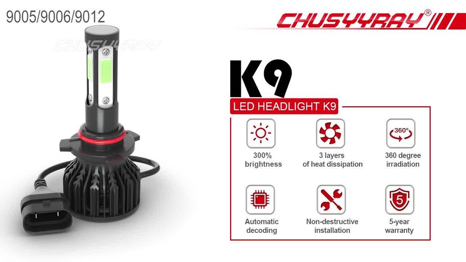 4X H13/9008+5202/2504 8000K LED Combo Headlight Hi-Lo Beam Fog Light ...