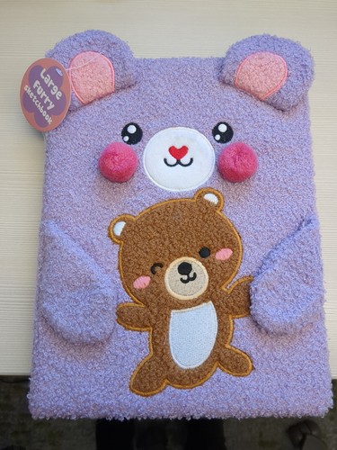 Fuzzy BEAR Purple Diary Journal Furry Plush Sketchbook Notebook | eBay