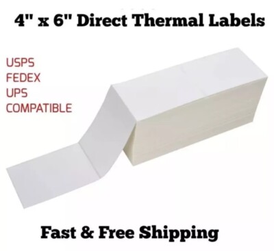 3000 4x6 Fanfold Direct Thermal Shipping Labels Perforated Labels UPS ...
