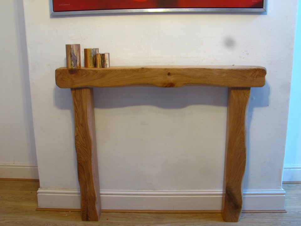 SOLID OAK BEAM FIRE SURROUND FIREPLACE MANTEL LINTEL CHUNKY RUSTIC ...