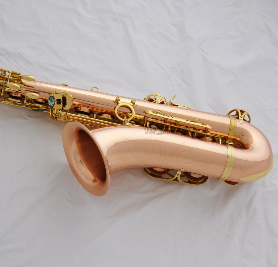 Professional Rose Brass Tenor Saxophone Bb Sax High F# Abalone Shell ...