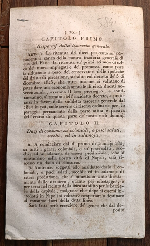 NAPOLI 1826 DECRETO REALE REGNO DELLE DUE SICILIE RE FRANCESCO I -1 ...