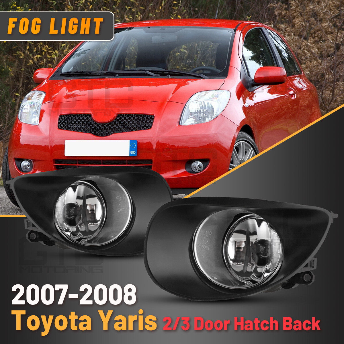 Fog Lights for 07-08 Toyota Yaris Hatchback Clear Lens Replace Lamp ...